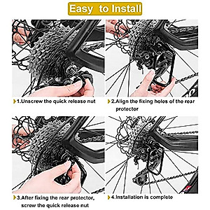 Set of 2 Rear Derailleur Protectors Bicycle Rear Derailleur Protection Bar Iron Protective Films for Bicycle Mountain Bikes Road Bikes Folding Bikes Black