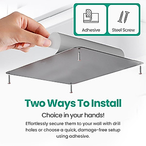 MagGrip GripPlate Stainless Steel Plate Spice Jar Grips | Easily attach over 6 Large 6.5 x 9 Inches | Any Space, Any Place not Included