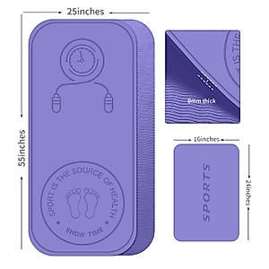 LERYG Jump Rope Mat Shockproof Exercise Skipping Mat All-Purpose Extra Thick High Density Anti-Tear Exercise Yoga Mat, Non Slip Jump Rope Mat for Indoor and Outdoor in Purple