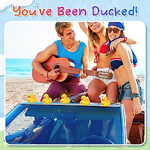 Leitee Ducks for Ducking You've Been Ducked Rubber Ducks Mini Ducks Bulk Yellow Duck Rubber Duckies Yellow Ducky for Bath Toys Birthday Game Pool Party Favors(48 Pcs, Text)