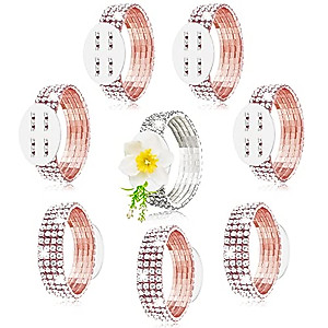 8 Packs Corsage Bracelet Rhinestone Corsage Bracelet Corsage Wristlet Band for Wedding Corsage Supplies Bridesmaid Proposal Gifts for Wedding Decor Prom Ceremony Anniversary Bridal Shower Party