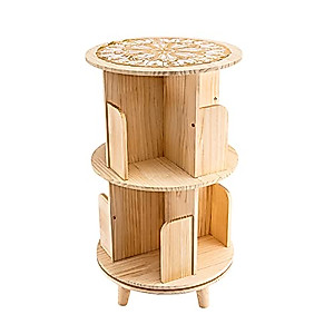 Futchoy Rotating Bookshelf, 360 2-Tier Display Floor Standing Bookcase Storage Rack for Kids & Adults Multi-Functional Bookshelf Organizer
