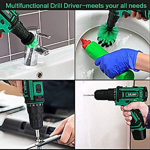 Cordless Drill Driver Kit,67Pcs 12V Drill Set Lithium-Ion Battery,Magnetic Wristband Brushes Tape Measure,Max Drill 280 In-lb Torque,3/8'' Keyless Chuck,25+1 Metal Clutch and Built-in LED