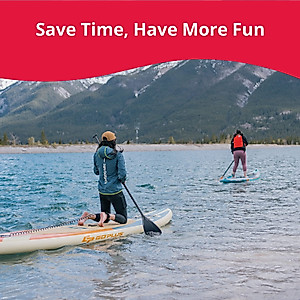 SeaSense Ex-O Blade 2 Adjustable Stand-Up Kayak Paddle, Black, 63” - 82” - Aluminum Shaft, Comfort Grip Knob - For Adults, Great for Recreational Paddling, Touring, Racing & SUP Yoga