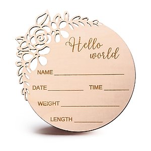 Wooden Baby Announcement Sign
