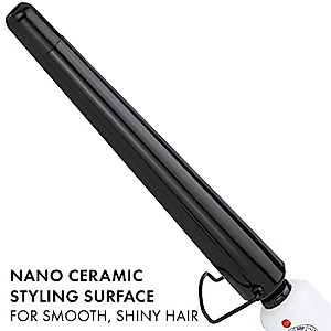 HOT TOOLS Professional Nano Ceramic Extra Long Tapered Curling Iron for Shiny Curls, 3/4 to 1 1/4 Inches