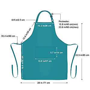 Jubatus 2 Pack 100% Cotton Aprons with 2 Pockets Cooking Chef Kitchen Adjustable Bib Apron for Women Men, Teal Green