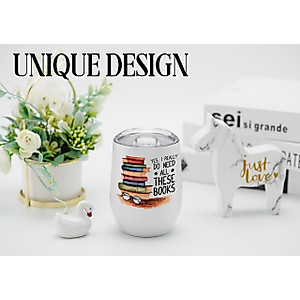 Onebttl 12oz Stainless Steel Insulated Tumbler with Lid - Book Lovers Gift for Women