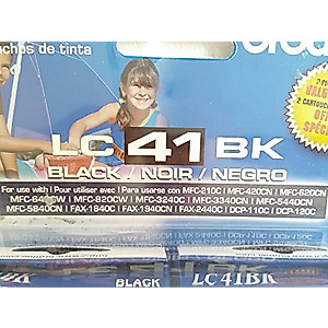 Brother Black -Ink -Cartridge - 2 Pack (LC41BK2PKS) - Retail Packaging