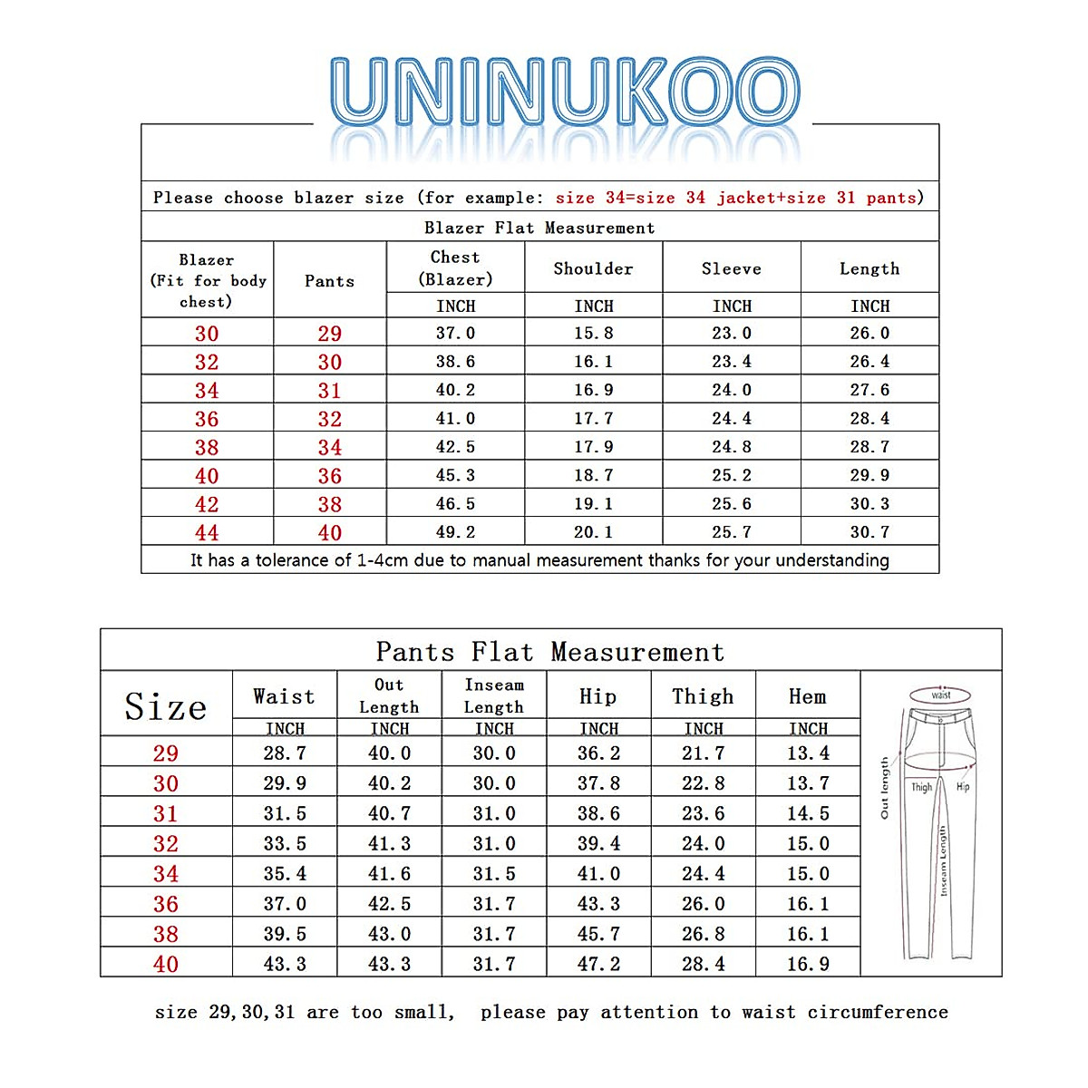 UNINUKOO Mens Suit Slim Fit 1 Button 2 Piece Wedding Party Holiday Solid Color Tux Suits for Men US Size 30 Pink