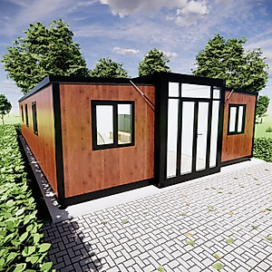 Tiny Expandable Prefab House with 1 Bathroom, 3 Rooms & 1 Kitchen - Foldable Container Home, Portable Tiny House