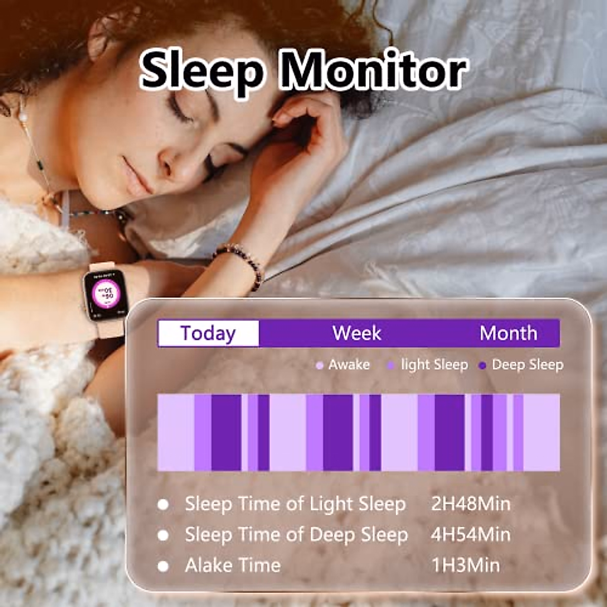 Smart Watch, 1.8'' Screen Fitness Watch with Text and Call, Activity Tracker Smartwatch with Heart Rate, Blood Oxygen, and Sleep Monitor, IP68 Waterproof, for Women iPhone Android Phones Compatible