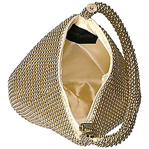 Jessica McClintock womens Staci Mesh Wristlet Pouch Evening Handbag, Light Gold, One Size US