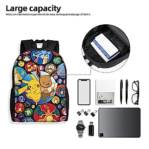 Zopkwir Anime Lightweight School Bag, Portable Bookbags, Daypack Laptop Travel Backpacks for Boys Girls (Anime2)