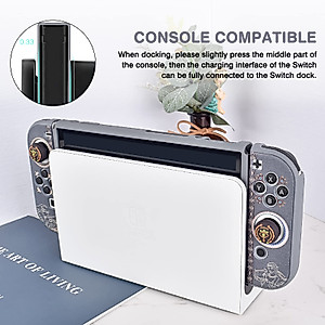 DLseego Zelda Switch OLED Protective Case Silicone Soft Cover Shockproof Skin Joy Con Shell with 4PC Zelda Eye Thumb Grips Caps