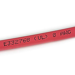 TEMCo 8 AWG/Gauge Solar Cable - Made in The USA 50 Feet Red (Variety of Lengths Available)