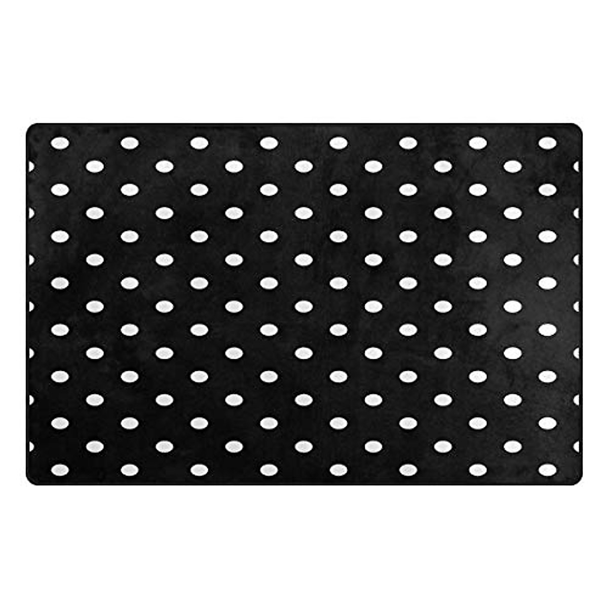 ALAZA Black White Polka Dot Area Rug Rugs Non-Slip Floor Mat Doormats Living Dining Room Bedroom Dorm 60 x 39 inches inches Home Decor