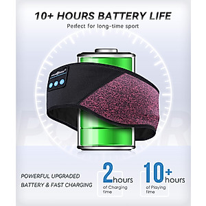 MUSICOZY Sleep Headphones Bluetooth Sports Headband, Wireless Music Sleeping Headphones Sleep Eye Mask Earbuds for Side Sleepers Workout Running Insomnia Travel Yoga Office, Pack of 2