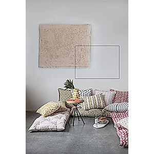 Creative Co-Op Cotton Printed Lumbar Embroidery & French Knots Pillow, Multicolored