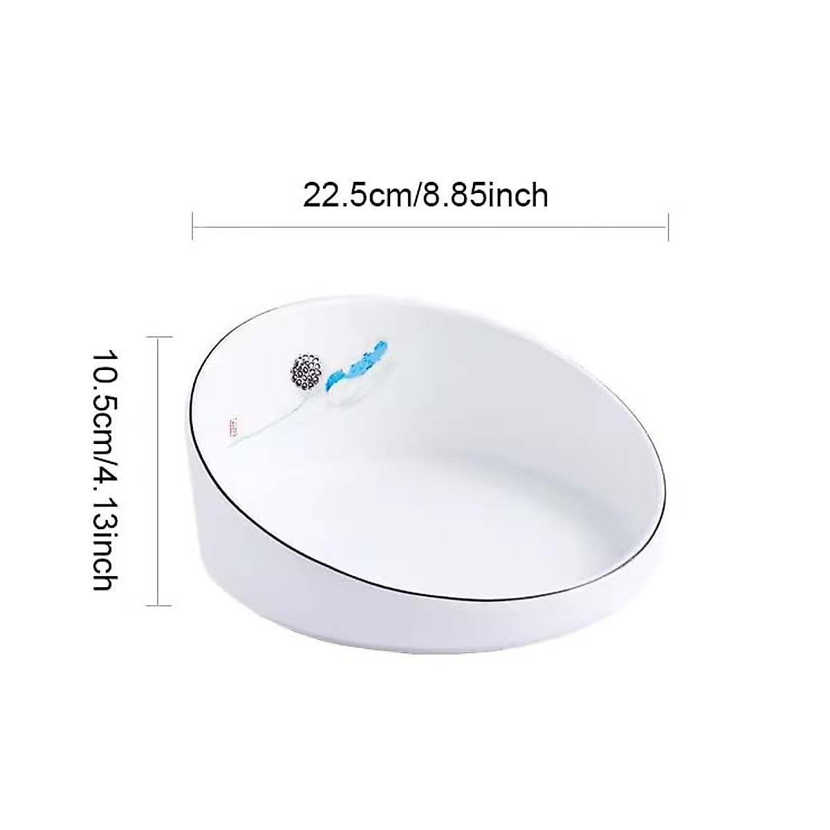 TOOSII Pasta Bowl Household Ceramic Cold Dish Plate Commercial Dish Plate Hotel Tableware, Salad Cold Dish Plate Bowls for Kitchen (Size : Medium)