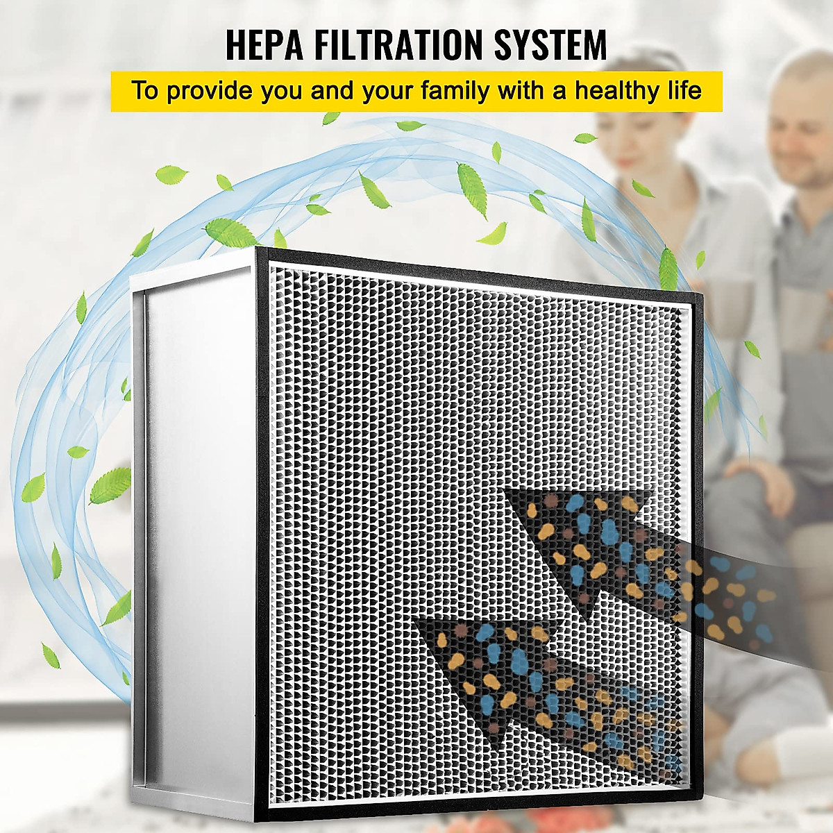 VEVOR HEPA Replacement Filter, 24''x24''x11.5'' AC Filter, True HEPA Pleated Air Filter, Air Filter Replacement with Galvanized Frame, 99.97% Standard Filter Compatible for HEPA Filter Novair 2000