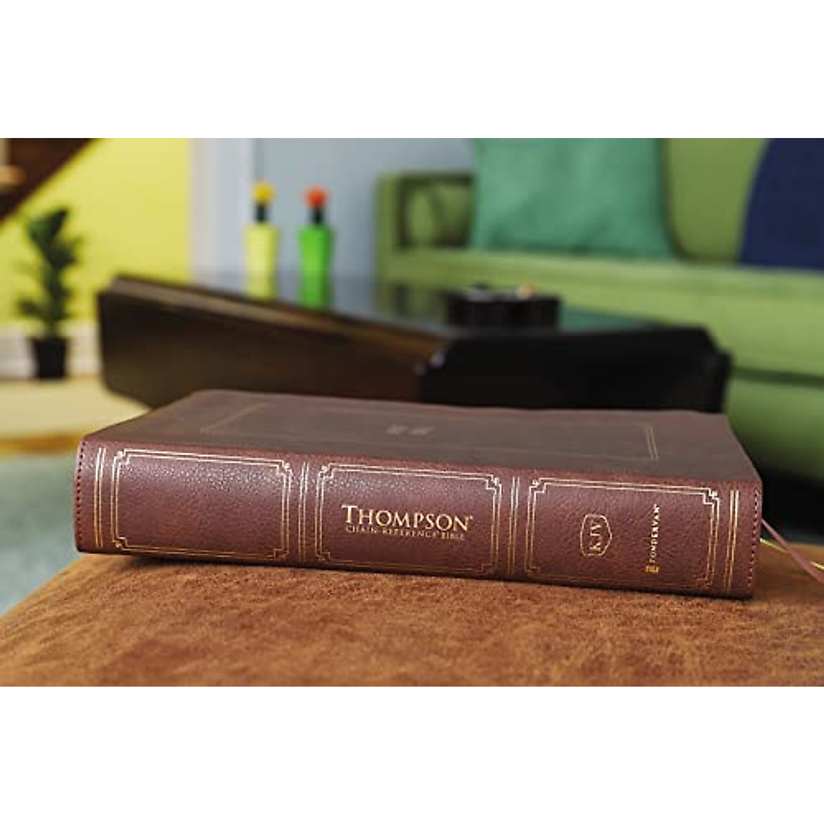 KJV, Thompson Chain-Reference Bible, Large Print, Leathersoft, Brown, Red Letter, Thumb Indexed, Comfort Print