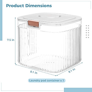 OMISTAR Laundry Pods Container, Laundry Detergent Organizer,Laundry Case with Pop-Up Lid Design, Laundry Room Storage Container Great For Dishwasher Pods