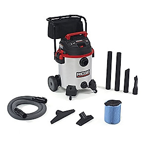RIDGID 50353 1610RV Stainless Steel Wet Dry Vacuum, 16-Gallon Shop Vacuum with Cart, 6.5 Peak HP Motor & Workshop Wet/Dry Vacs Vacuum Accessories WS25001A Shop Vacuum Brush Attachment