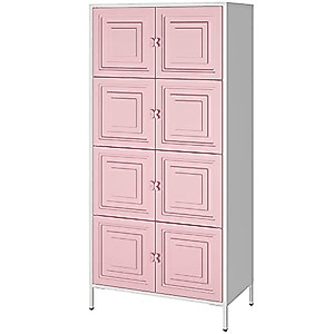 MIOCASA Metal Locker with 8 Doors Storage Cabinet Home and School Storage Organizer Steel Cabinet for Clothes,Bags,Toys and Book (S-Locker-08)