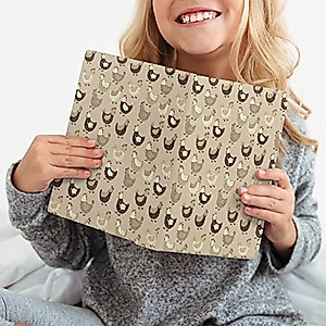 Flashideas Hens Pattern Check Book Cover for Personal Checkbook Women Book Sleeves for Elementary Students Plastic Book Covers Fits Most Hardcover Textbooks up to 9 x 11