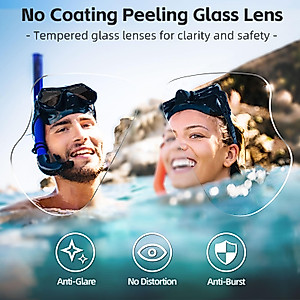 Freela Swimming Goggles Adult Swim Goggles with Nose Cover for Men Women Youth 180°Wide View Soft Silicone Skirt No Leak Open Water Pool Goggles Underwater Clear Scuba Snorkel Diving Mask for Beach