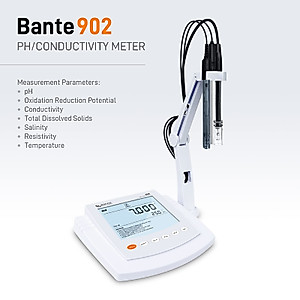 Bante 902 Benchtop pH Conductivity Meter | Containing pH, Conductivity, TDS, Salinity, Resistivity Measurement Modes | Accuracy ±0.002 pH, ±0.5% F.S. | 500 Sets of Data Storage | USB Interface