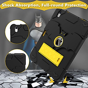 YIMIKOL Case for ipad 10th Generation Case Kids 10.9 inch 2022, Slim Heavy Duty Shockproof Rugged Protective Cover with Built-in Stand for iPad 10th Case 10.9'' for Kids Boys Girls, Black+Gold