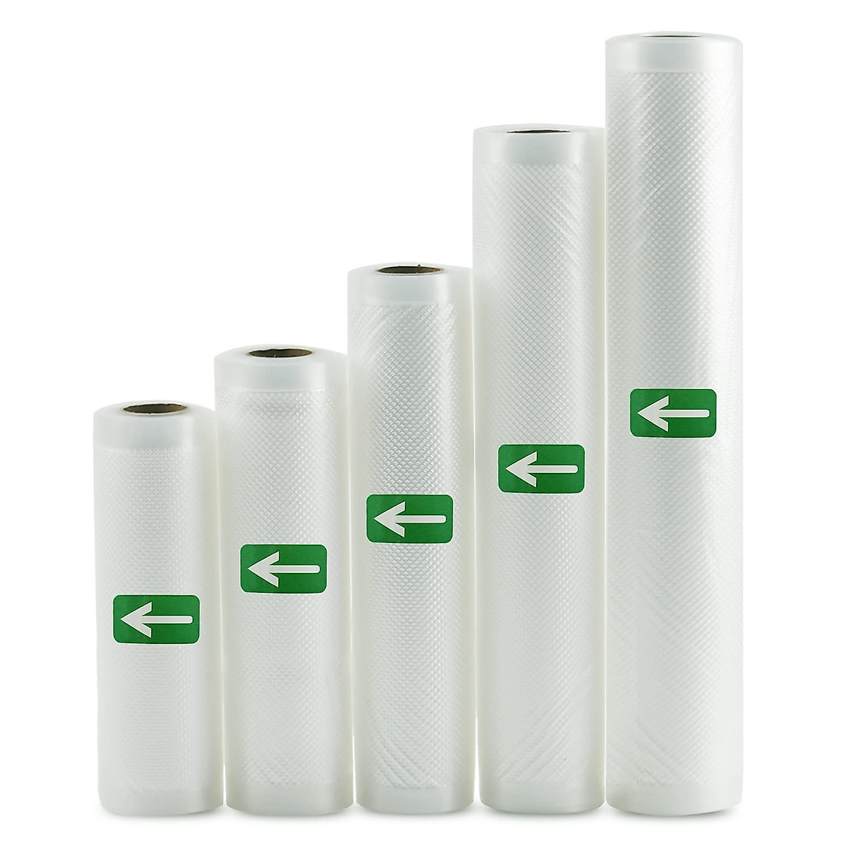 Mozing Vacuum Sealer Bags, Commercial Grade Food Seal Bag Rolls, Meal Saver Bags for Storage or Sous Vide, 5 Pack 1 Roll 5.9" x 11', 1 Roll 6.7" x 11', 1 Roll 7.9" x 11', 1 Roll 9.8" x 11' and 1 Roll 11" x 11' (5 Rolls)
