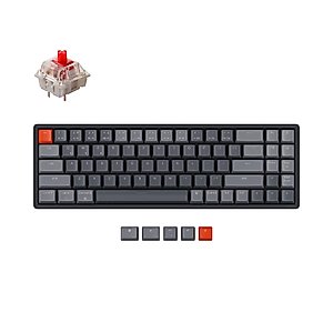 Keychron K14 70% Layout 72 Keys Bluetooth Wireless/USB Wired Mechanical Keyboard for Mac with Gateron G Pro Red Switch/Multitasking/RGB Backlight/Aluminum Frame Computer Keyboard for Windows Laptop