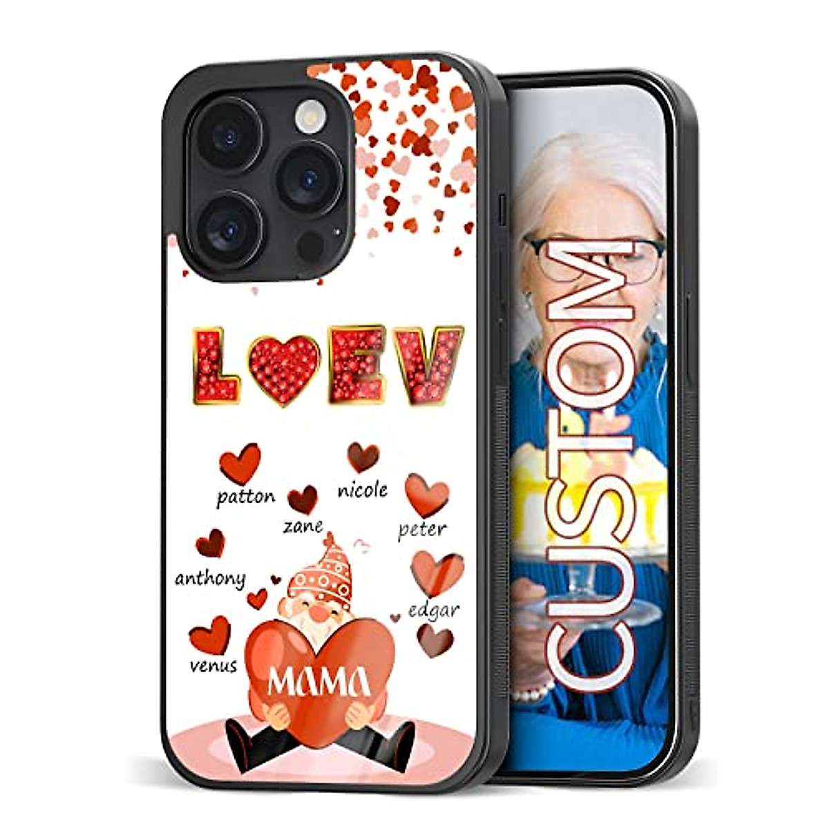 Customizable Phone Cases Funny Gifts for Women iPhone 11 12 13 14 Pro Max Plus Mini Xr Xs Samsung Note 7 8 9 10 20 Ultra Plus Moto Edge 20 Pro LITE Pixel 6 6Pro 7 Pro LG G6 7 8 (Red Heart Group Love)