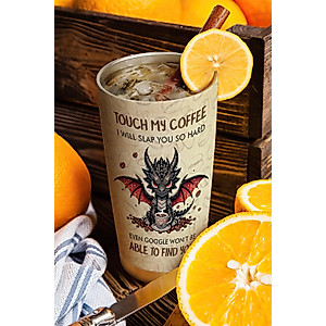 20oz Coffee Dragon Tumbler, Gifts for Coffees Lovers, Dragon Lovers, Coffees Thermos for Women, Men, Stainless Steel Double Wall Vacuum Insulated Coffee Mug, Travel Cup with Lid