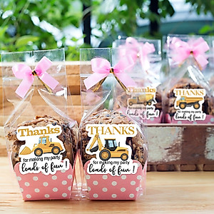 Construction Thank You Stickers,Construction Trucks Shower Thank You Stickers Labels,Construction Party Stickers for Construction Theme Shower Birthday Party Favor Label Decorations