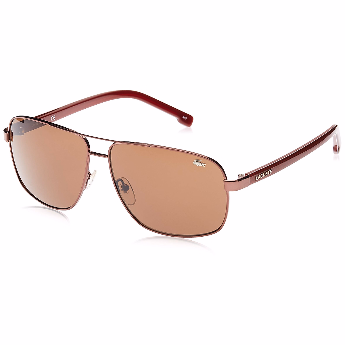 Lacoste Men's L162S Rectangular Sunglasses, Brown/Brown, 61 mm