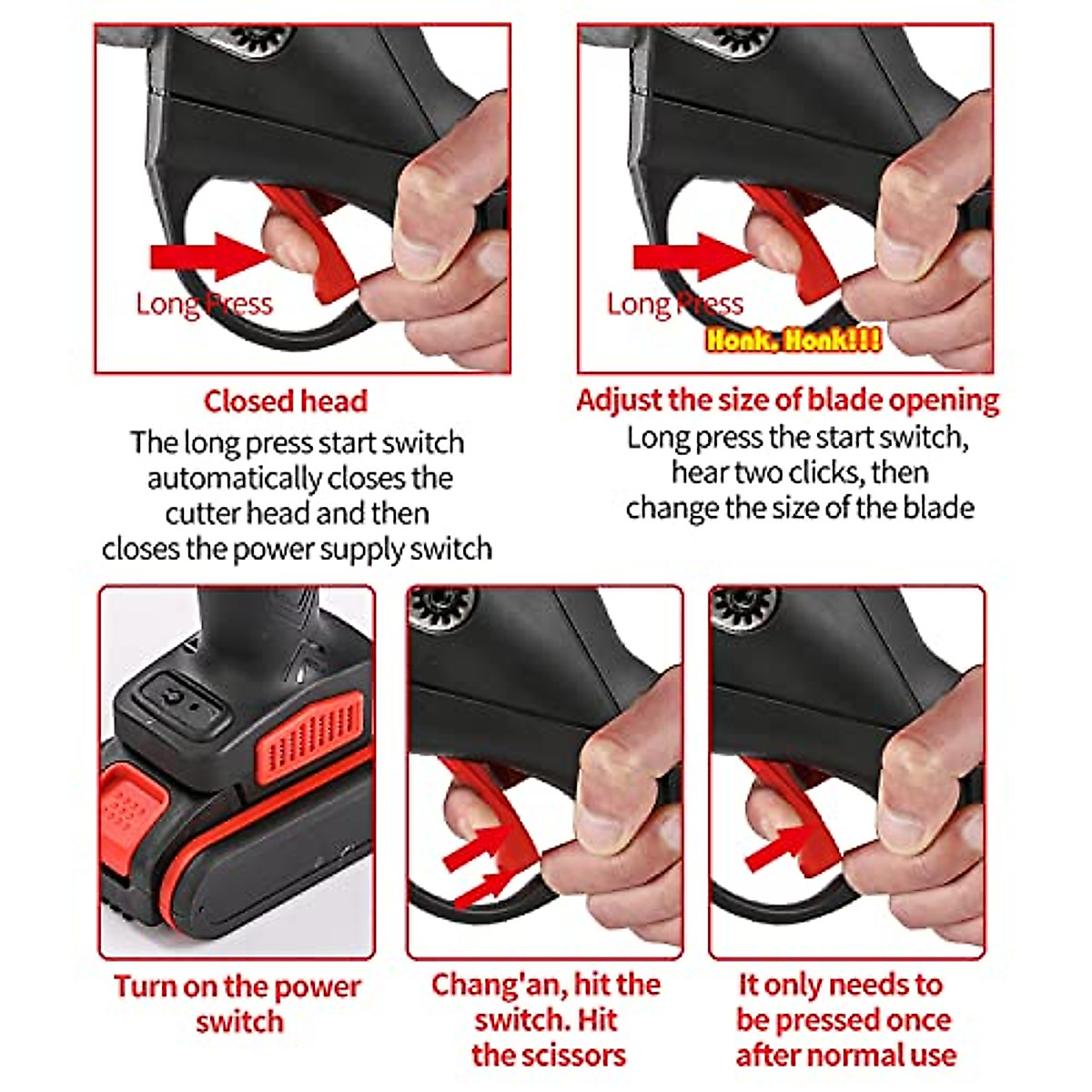 Cordless Electric Pruning Shears, Tree Branch Pruner with 2 PCS Rechargeable 2 Ah Lithium Battery - 30mm (1.2inch) Cutting Diameter