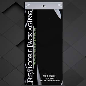 Flexicore Packaging | Gift Wrap Tissue Paper | Size: 15x20 | Acid Free (Black, 100 Sheets)