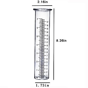 BIUWING Plastic rain Gauge Replacement Tube, 7'' Capacity rain gauges Tubes for Yard Garden Outdoor Home, Best Rated, No Frost Freeze Crack, Not Fragile (2 pcs)