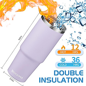 DIGJUPER Insulated Tumbler with Straw and Sleeve - Leakproof Water Bottle Fits in Cup Holder, Stainless Steel Cup Coffee Mug Travel with Lid, Cold for 36 Hrs/Hot for 12 Hrs