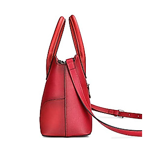 ZHUHW Vintage Floral Ladies Tote Bag Hand Embossed Handbag Versatile Women's Shoulder Messenger Bag (Color : A, Size : 30(L)*18(H)*12(W) cm)