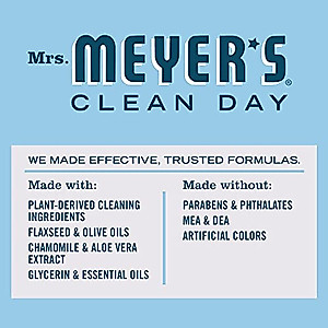 Mrs. Meyer's Moisturizing Body Wash for Women and Men, Biodegradable Shower Gel Formula Made with Essential Oils, Rain Water, 16 oz Bottle, Pack of 3