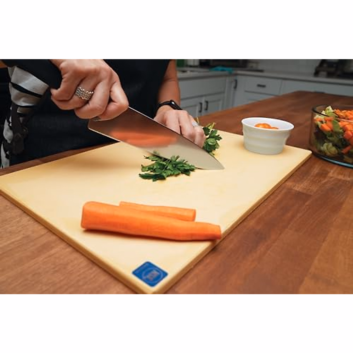 NoTrax 6" x 8" x 0.5" Sani-Tuff T45 Natural Rubber Cutting Board, Non-Skid Professional-Grade, Made in USA, T45S2006BF