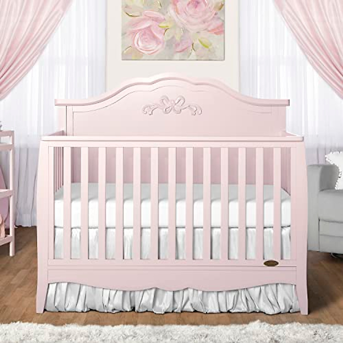 SweetPea Baby Jasmine 4-in-1 Convertible Crib,Blush Pink