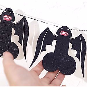 VAVAYAO Halloween Bachelorette Party Vampire Banners,Halloween Themed, Witch Banner Decorations, Enchanting Brides Halloween Bachelorette Party Vampire Banners, Vampires with Wings and Fangs.