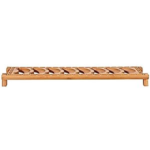 VTOSEN Natural Bamboo Teacup Holder Shelf Tea Cup Draining Rack Organizer Tea Ceremony Accessories(Eight Compartment)