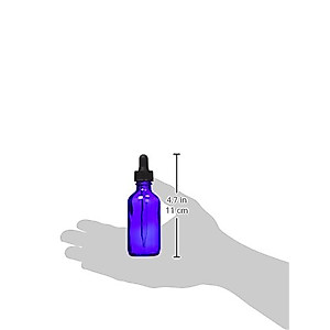 GreenHealth - Pack of 2 - Cobalt Blue Glass Bottle 2oz with Glass Dropper